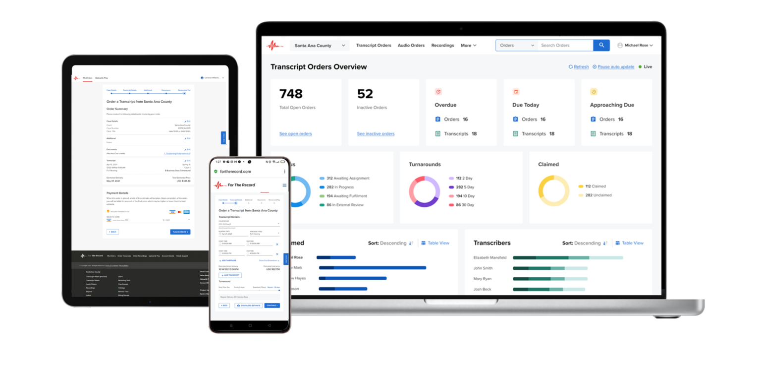 Access and playback the court record | For The Record