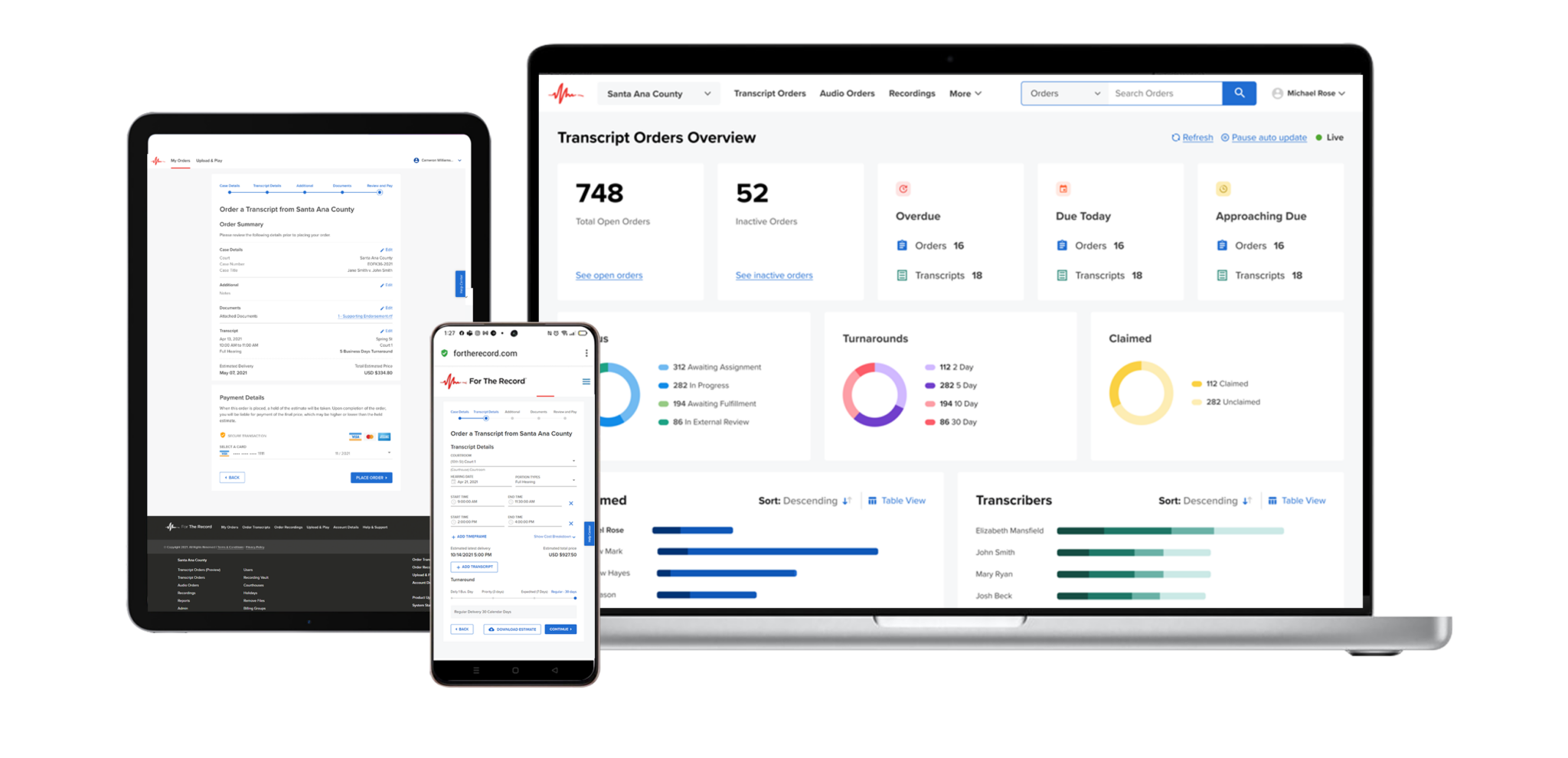 Access and playback the court record | For The Record